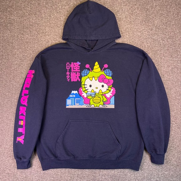 Hello Kitty | Tops | Hello Kitty Kaiju Hoodie Women Large Sanrio ...